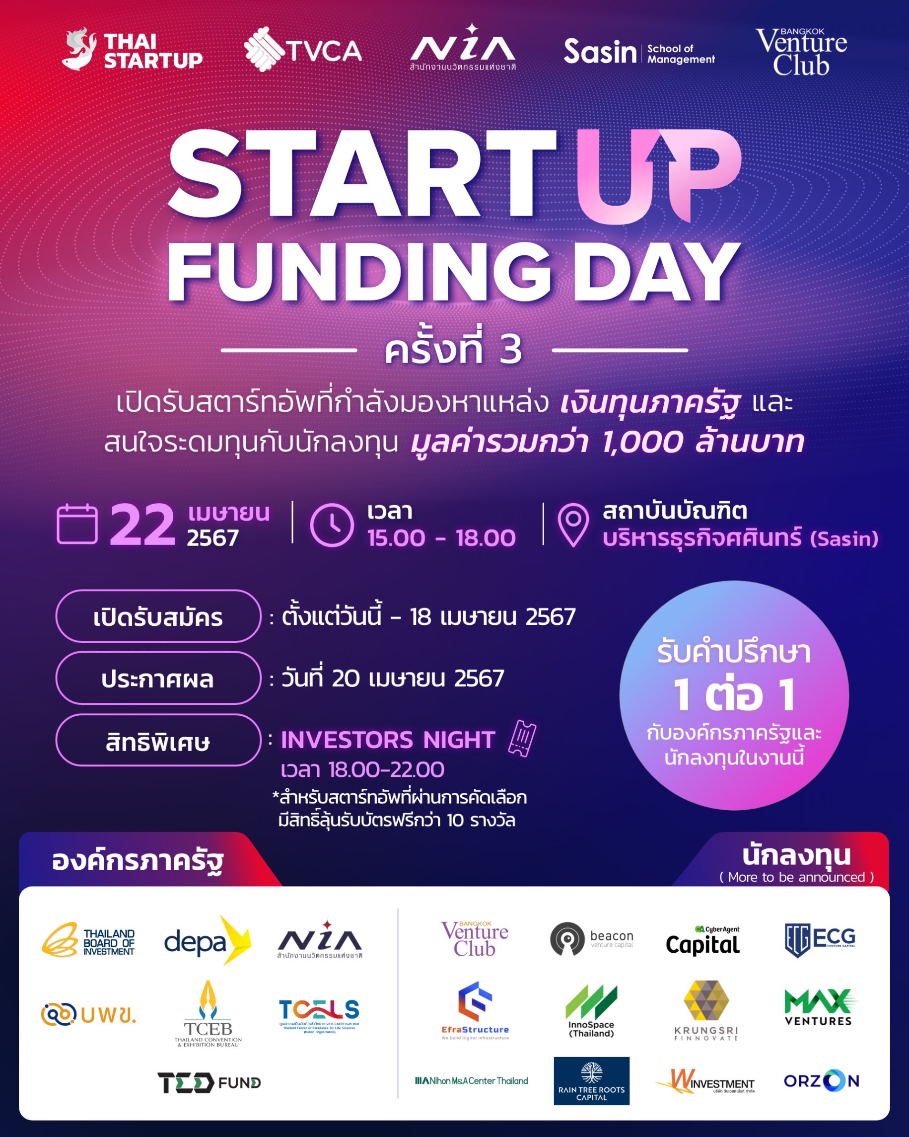 Startup Funding Day 2024 ครั้งที่ 3 โดย สมาคมไทยสตาร์ทอัพ - SE Thailand